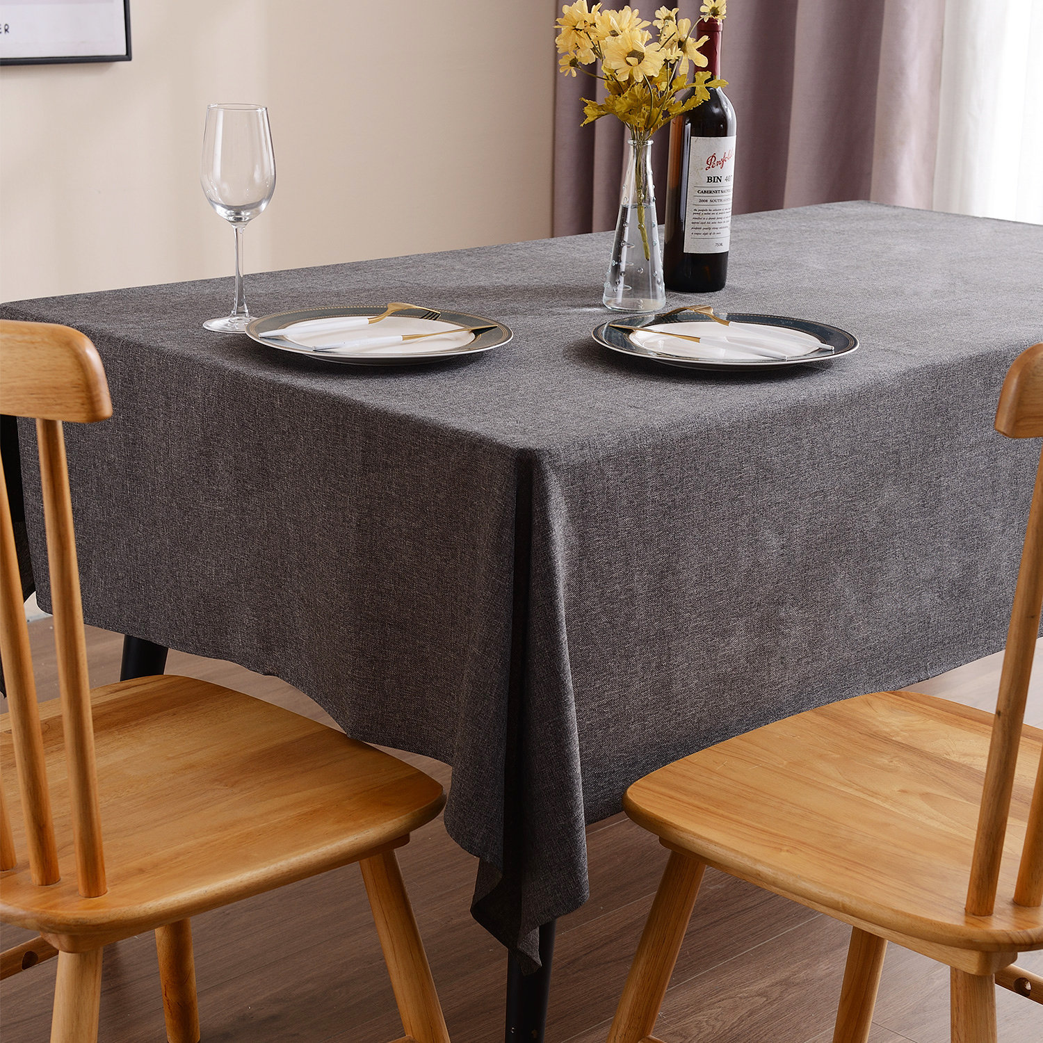 Latitude Run® Linen Textured Tablecloths Made From Recycled Plastic ...