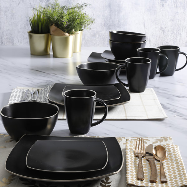 Gibson Soho Lounge Stoneware 16 Piece Dinnerware Set & Reviews | Wayfair