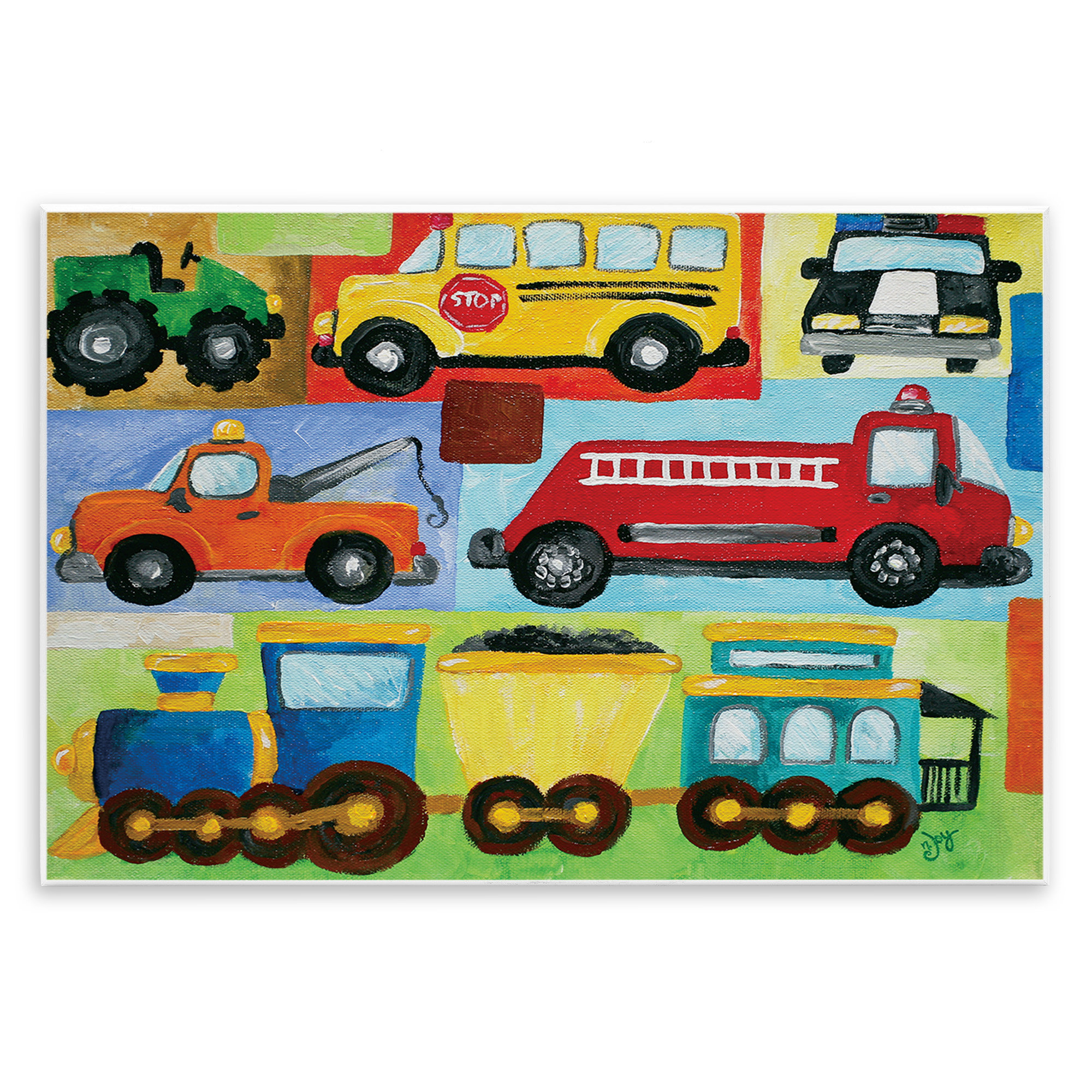 Ebern Designs Whimsical Transportation Collage Wall Plaque Art by ...