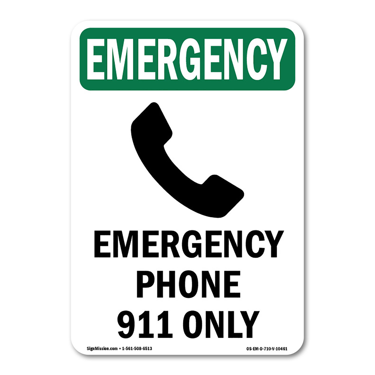 SignMission Phone 911 Only With Symbol Decal 10" X 7" | Wayfair