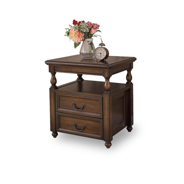 Dainty Table Solid Wood 2 - Drawer End Table | Wayfair