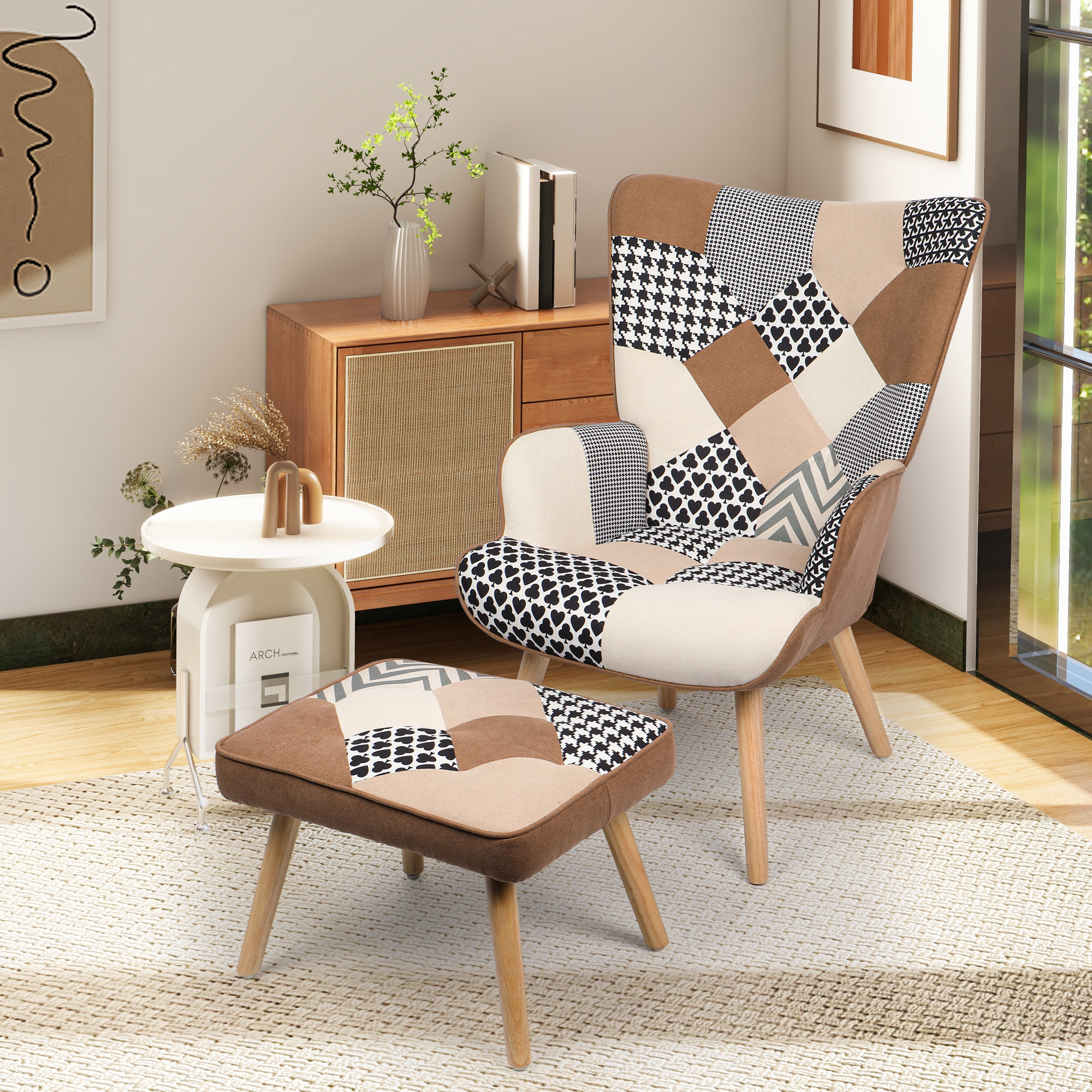 George Oliver Ladrick 29.5'' Wide and Ottoman - Wayfair Canada