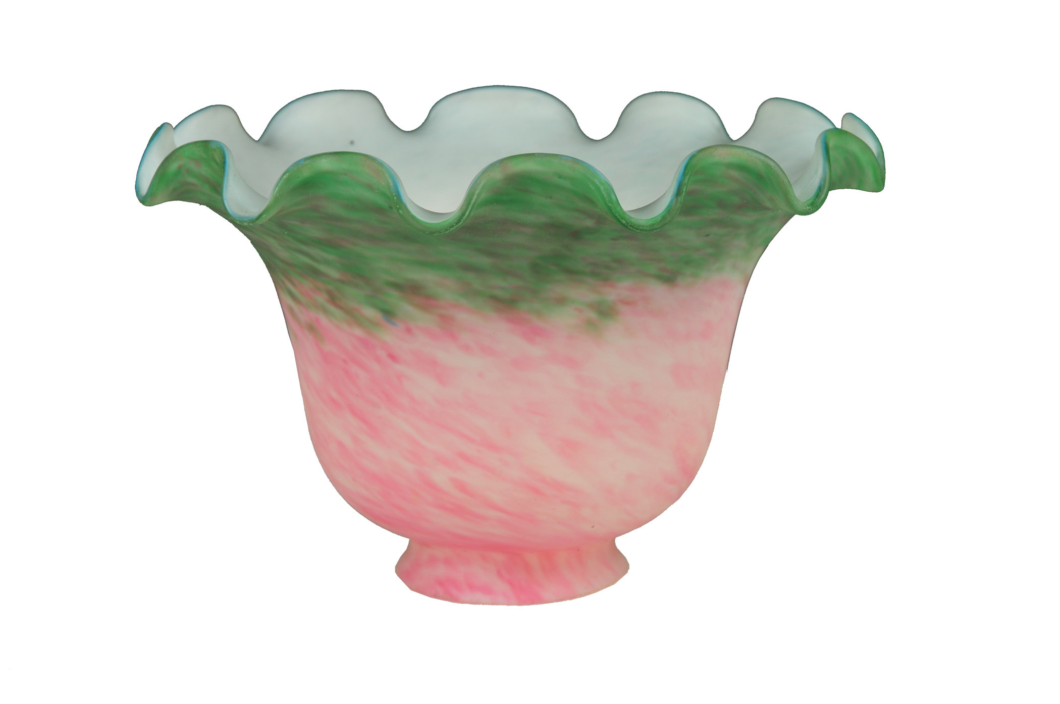 Meyda Lighting Pate-De-Verre 7"W Fluted Bell Pink And Green Shade | Wayfair