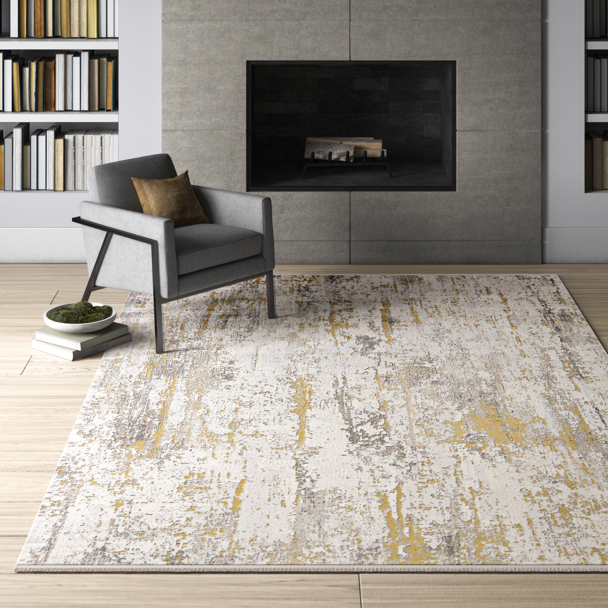 Greyleigh™ Whitten Abstract Ivory Area Rug & Reviews | Wayfair
