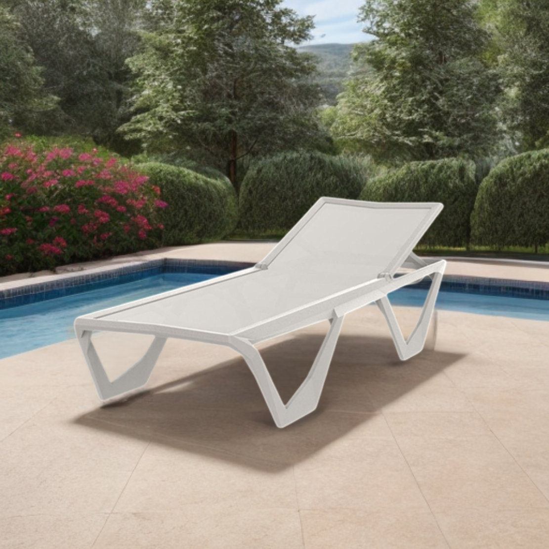 Elegance Furnishings Adjustable Aluminum Frame Outdoor Lounger ...