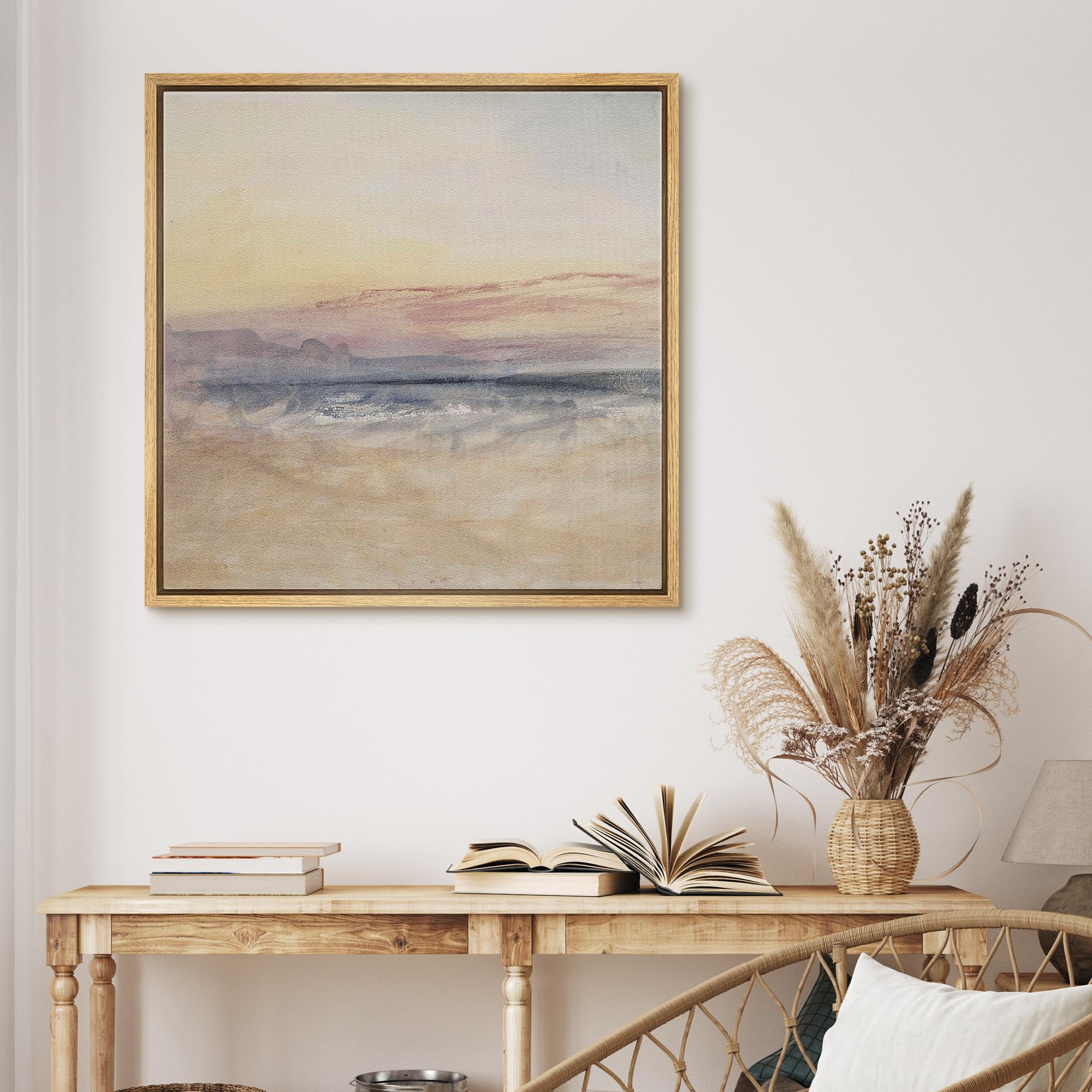wall26 Subtle Beach Sunset Watercolor Seascape With Warm Hues ...
