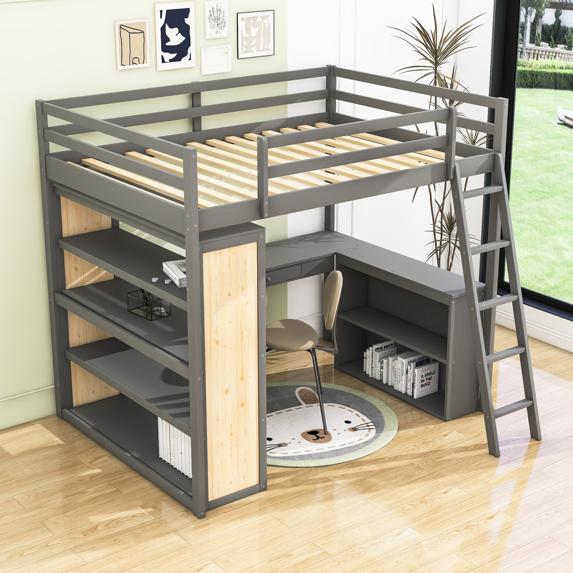 Harriet Bee Hadees Full Platforms Loft Bed with Built-in-Desk by ...