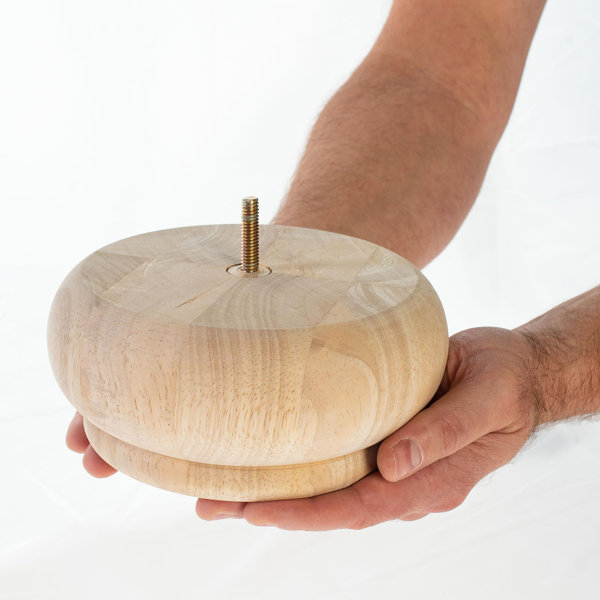 Outwater 3in H x 6-3/4in Diameter Stained Espresso Solid Hardwood Bun ...