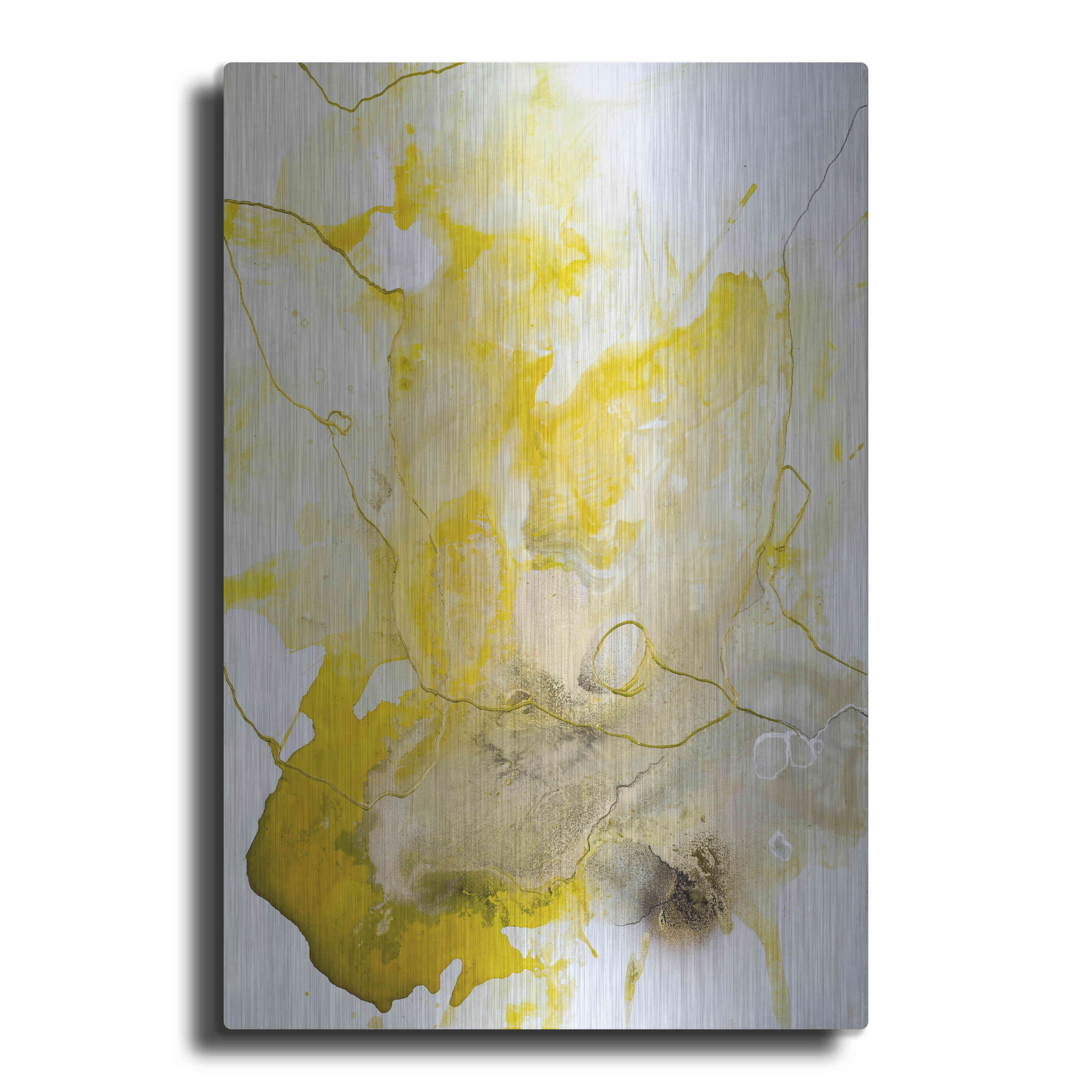 Brayden Studio® 'Yellow Line' by Design Fabrikken, Metal Wall Art | Wayfair
