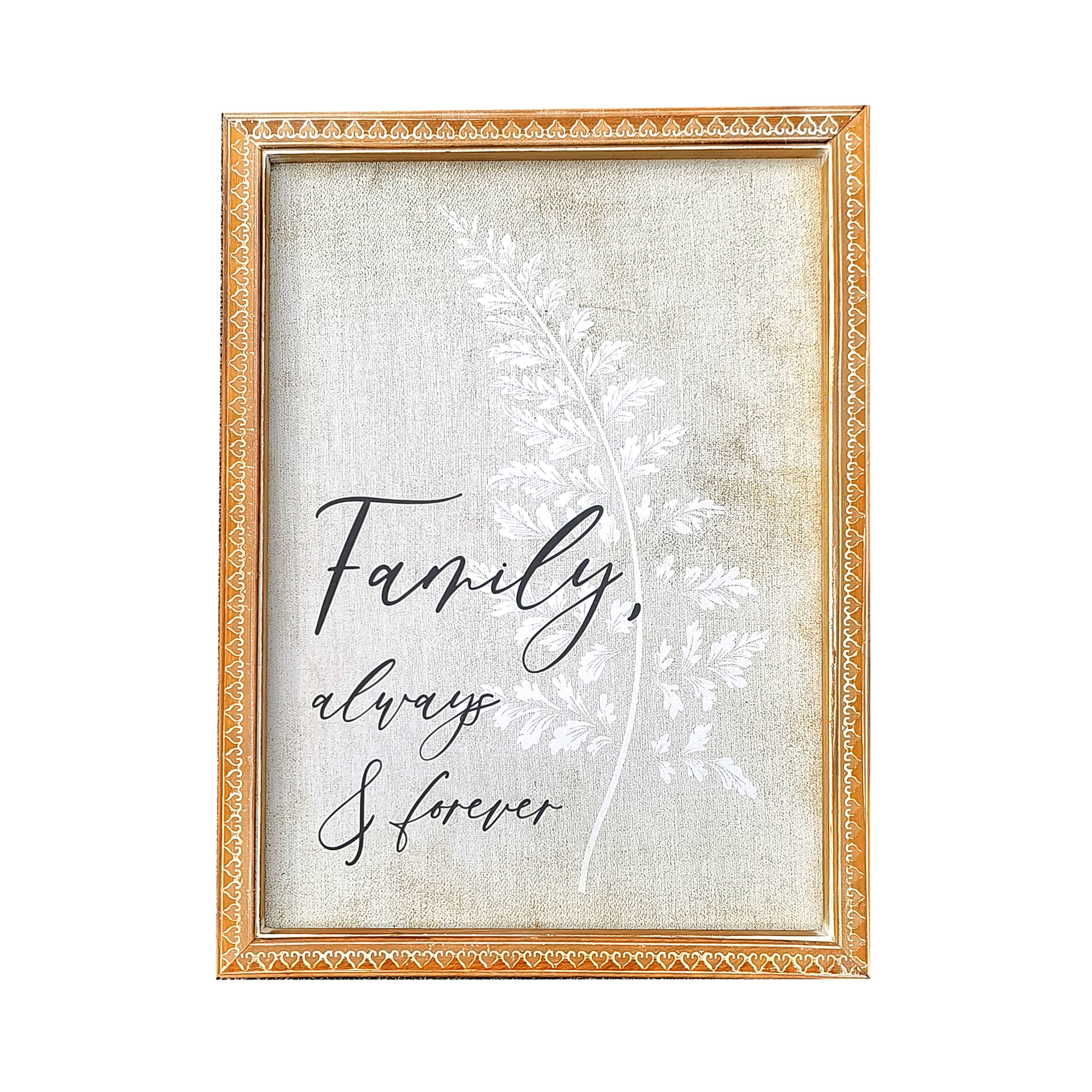 Trinx Family Always Forever Wood Framed Wall Sign | Wayfair