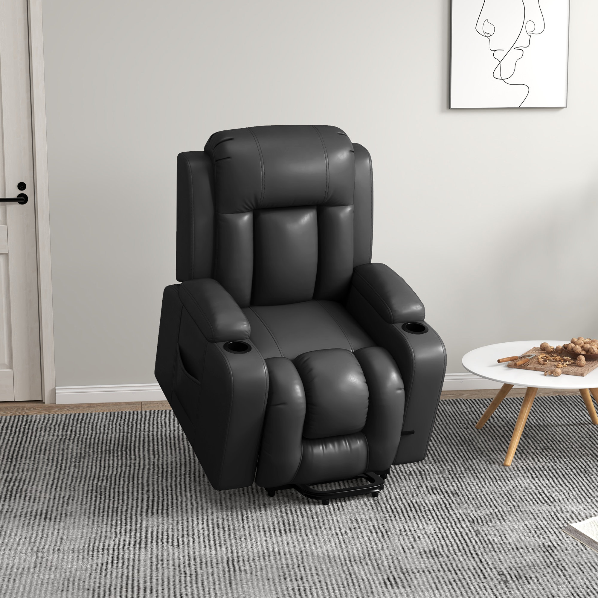 Latitude Run® Warthman 34.6" Wide Faux Leather Power Lift Assist ...