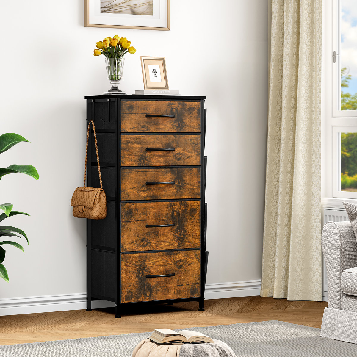Borough Wharf 5-Drawer Chest Of Drawers 45Cm W Bedroom Drawers ...