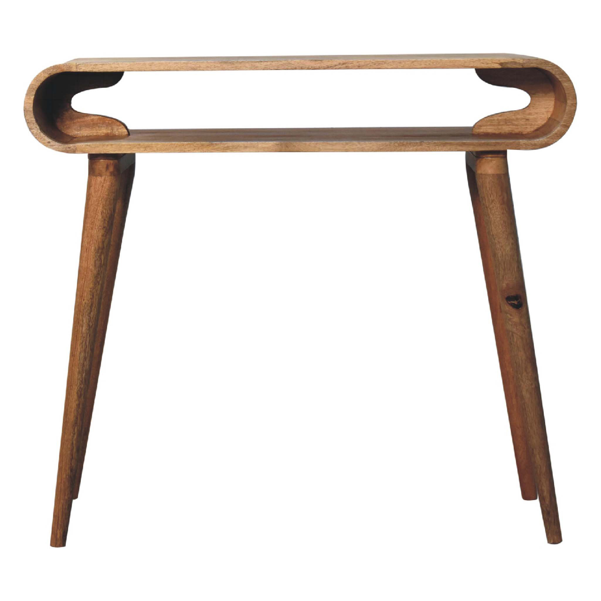 Millwood Pines Solid Wood Amaya Oak-ish Nordic Style Console Table ...
