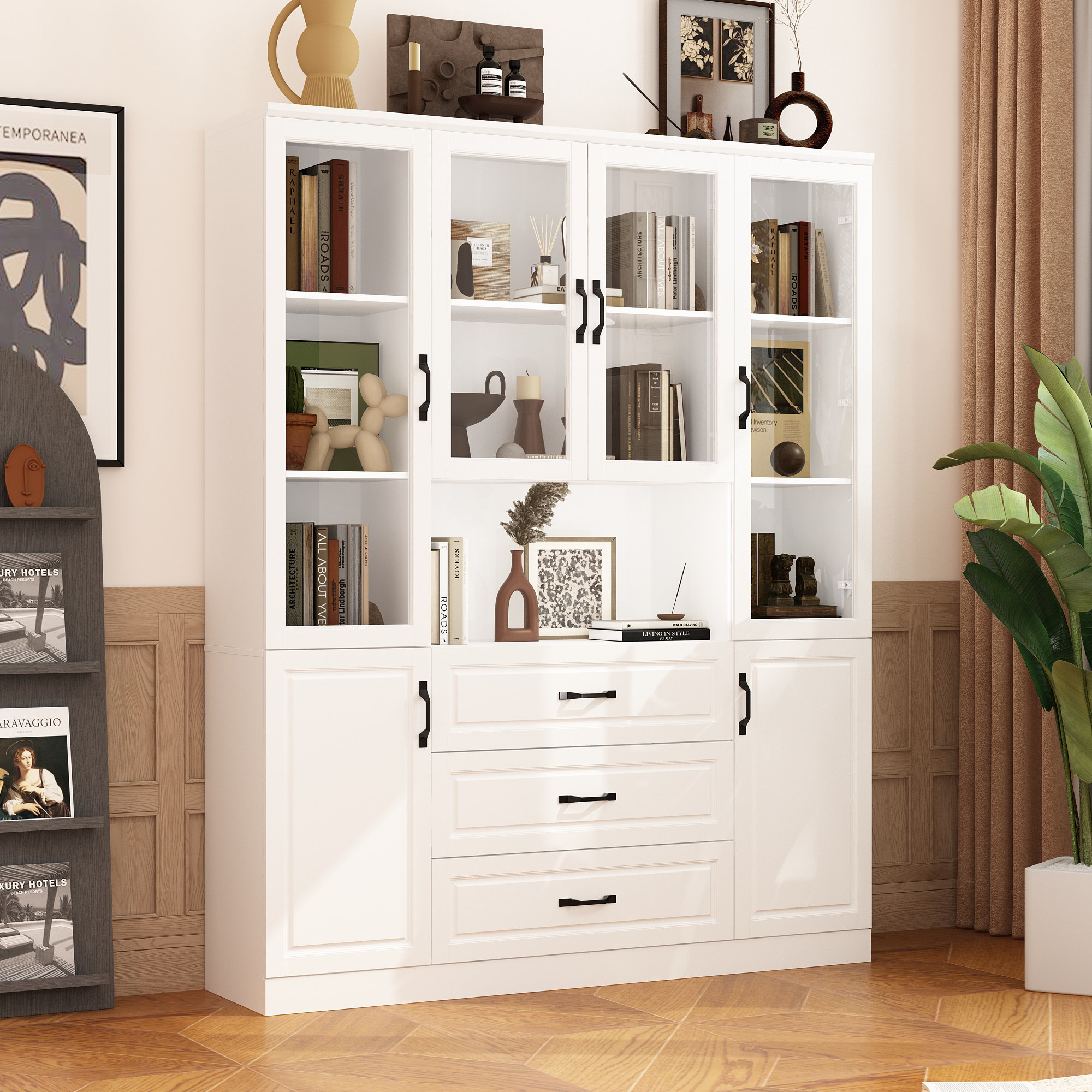 Lark Manor™ 6-Door 3-Drawer Display Cabinet With Stylish Design | Wayfair