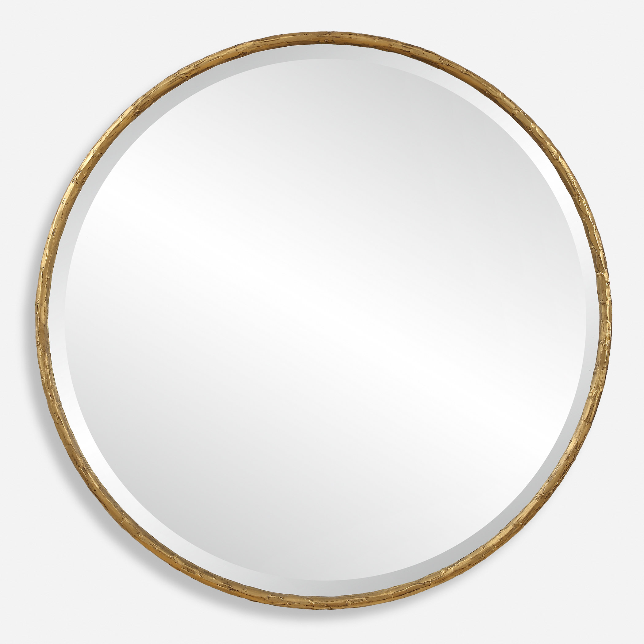 Mercer41 Hennix Aged Gold Round Mirror | Wayfair