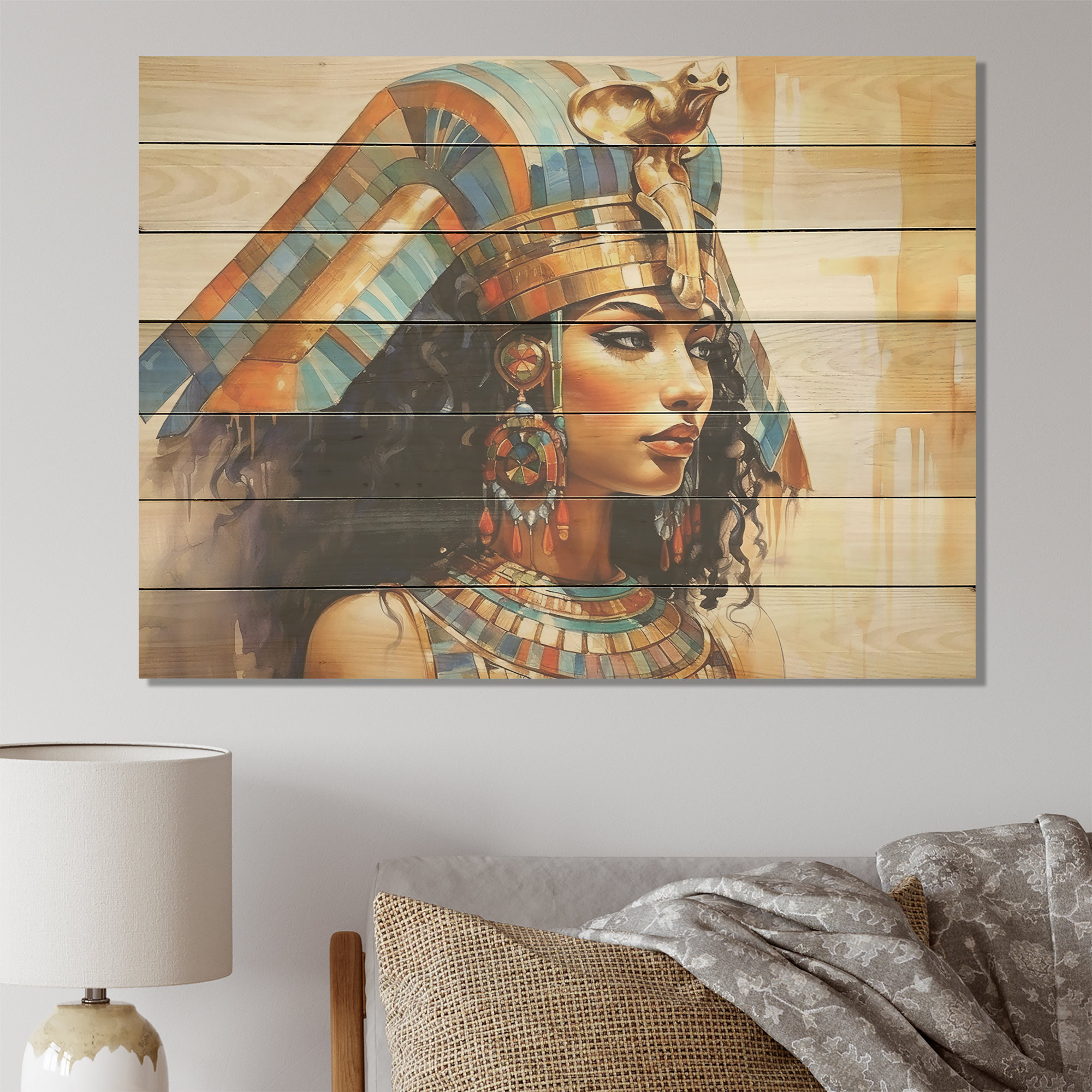 Bungalow Rose Gold And Blue Pharaoh Egyptian Woman Beauty I - Egypt On ...
