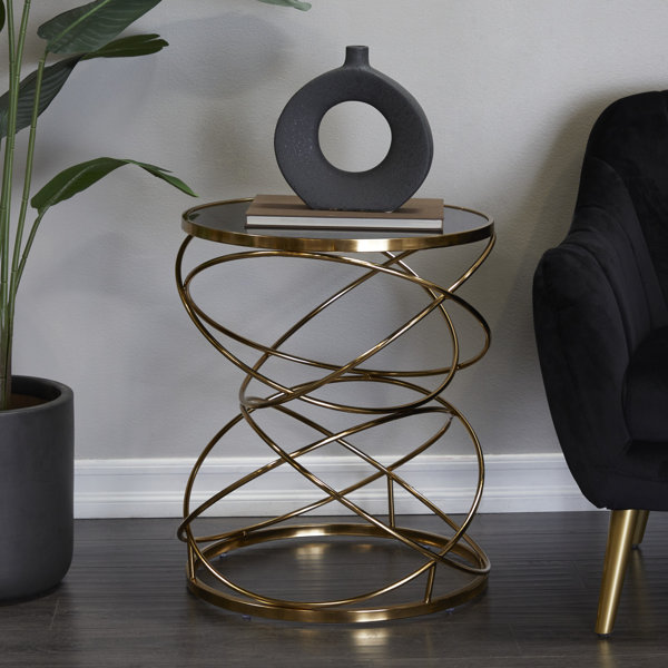 Everly Quinn Marble Top Abstract End Table | Wayfair
