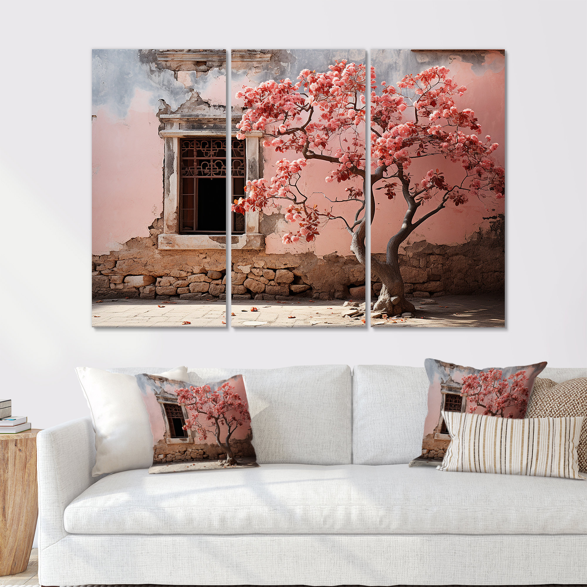 Lark Manor™ Pink Tree Photography Simplicity - Tree Canvas Wall Art Set ...