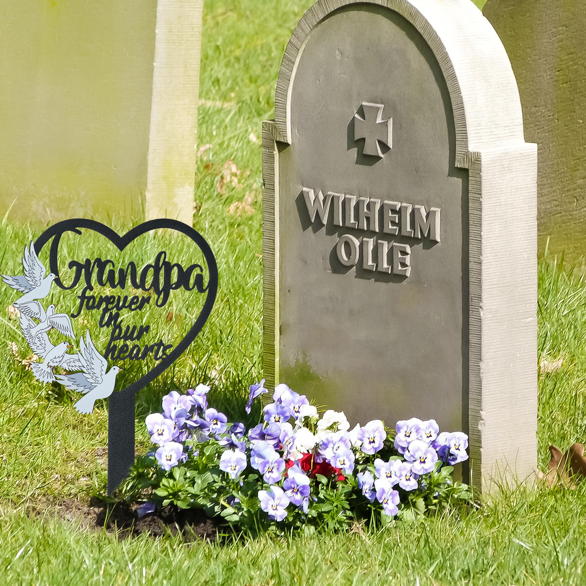 Arlmont & Co. Cemetery Decorations - Grandma Metal Memorial Grave ...