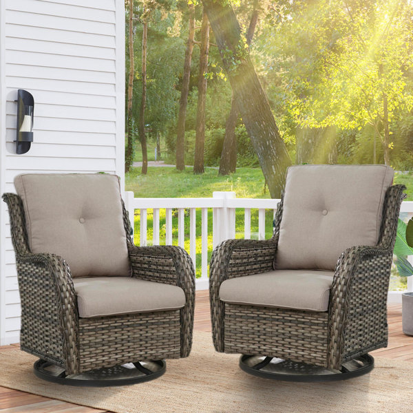 Red Barrel Studio® Mickala Wicker Outdoor Glider Chair | Wayfair