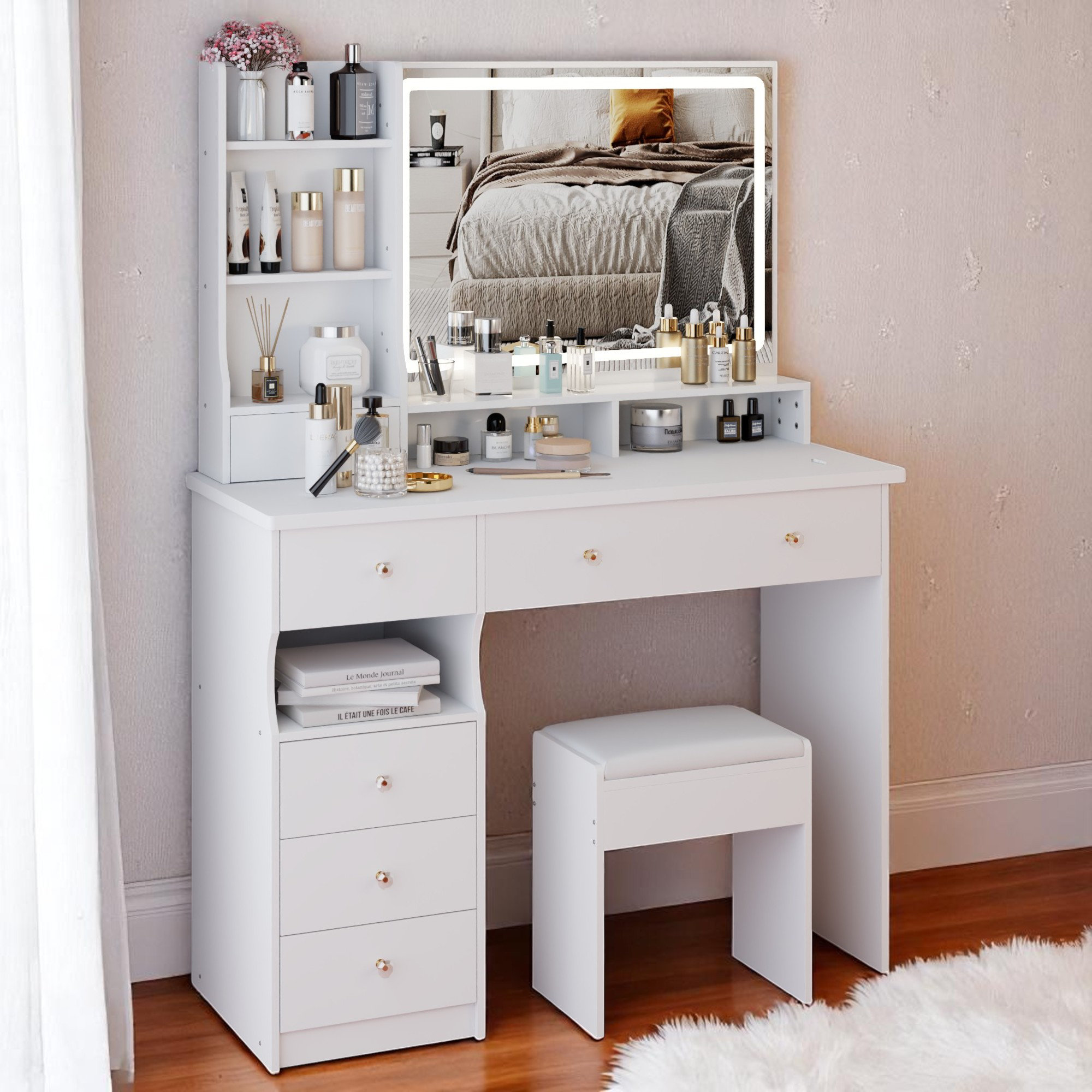 Ivy Bronx Makeup Vanity | Wayfair