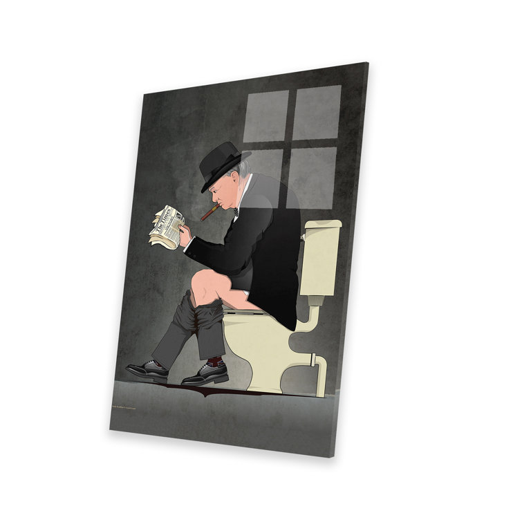 Winston Porter Winston Churchill On The Toilet On Plastic / Acrylic by ...