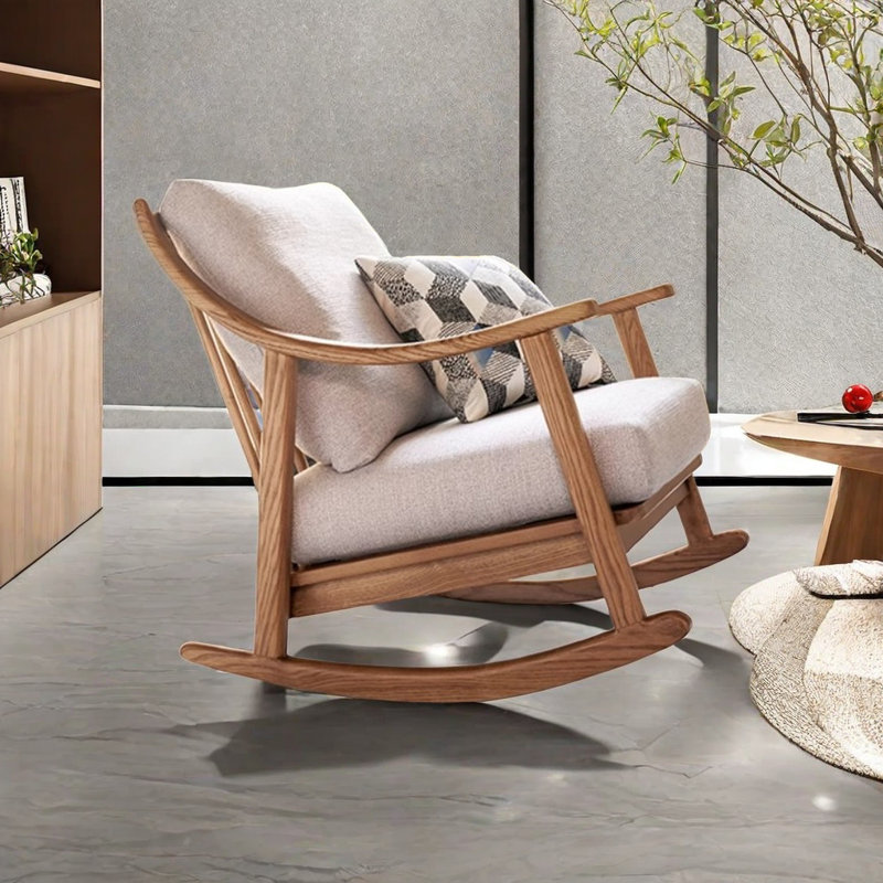 ChairVogue Nordic Art Casual Rocking Chair Solid Wood Rocking Chair ...