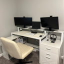 Ebern Designs Ravleen 66'' W L-Shaped Computer Desk with Cube Shelves ...