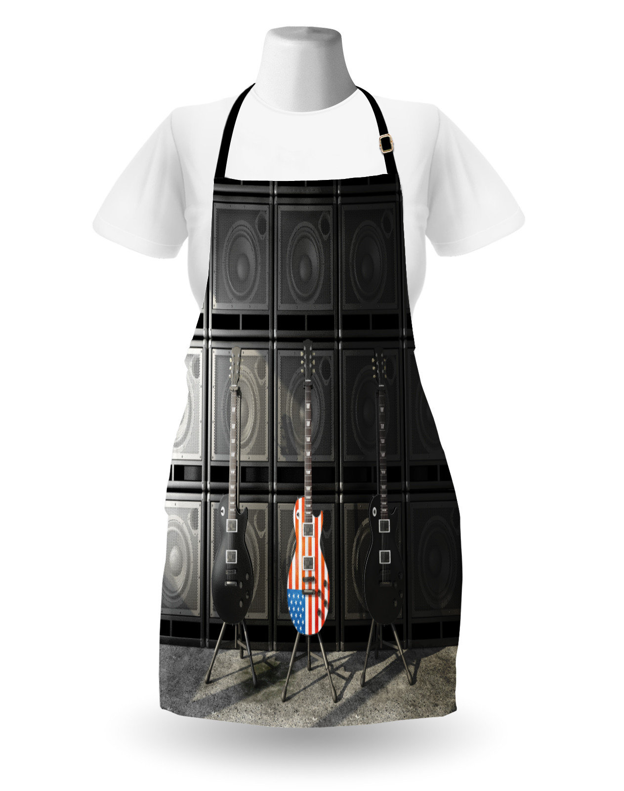 East Urban Home Music Apron Unisex, Digital Rock Guitar, Adult Size ...