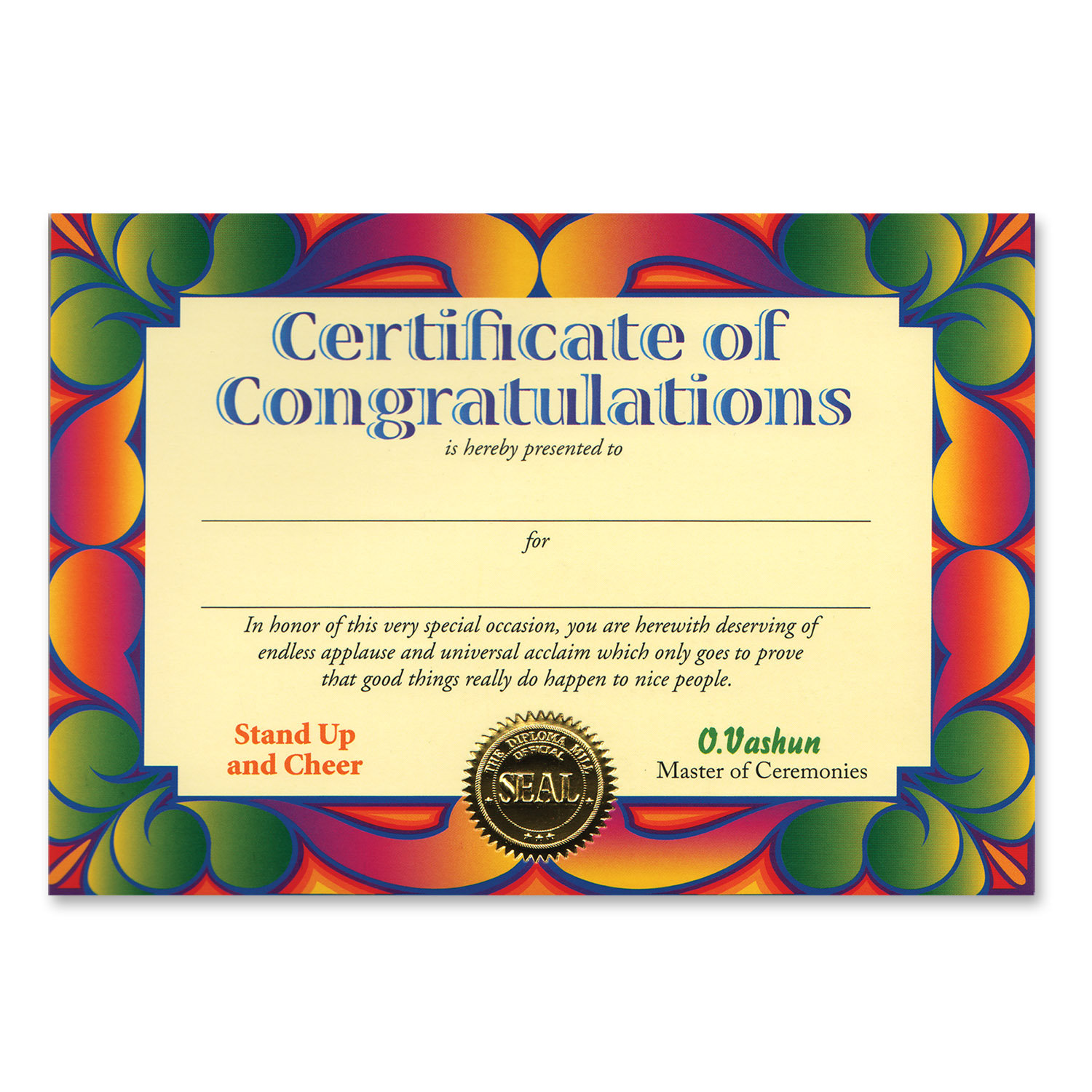 The Party Aisle™ Certificate Of Congratulations | Wayfair