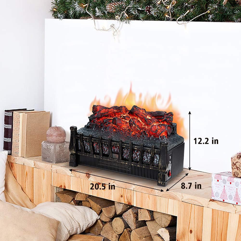 Symple Stuff Nordic Hygge Adlina 20 in. Electric Fireplace Log Heater w ...