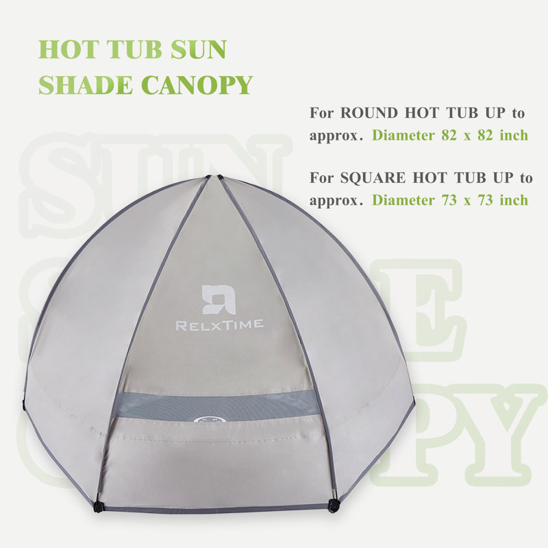 RELXTIME Hot Tub Canopy Shelter Sun Shade Outdoor Canopy With Mesh ...