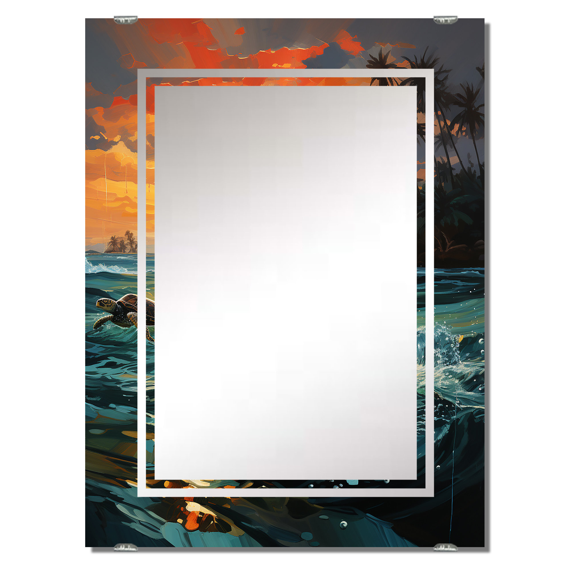 East Urban Home Chisato - Turtle Mirror Wall Decor MIR139409 | Wayfair