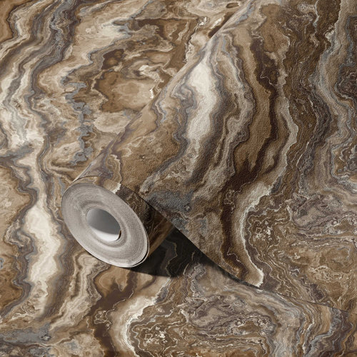 Orren Ellis Modern Marble 3D Textured Wallpaper, Deep Embossed Stone ...