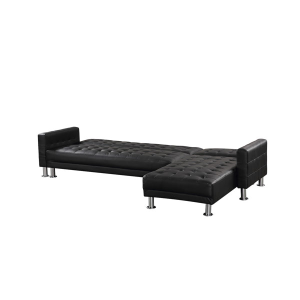 Wade Logan® Bernace 116" Wide Faux Leather Right Hand Facing Sleeper ...