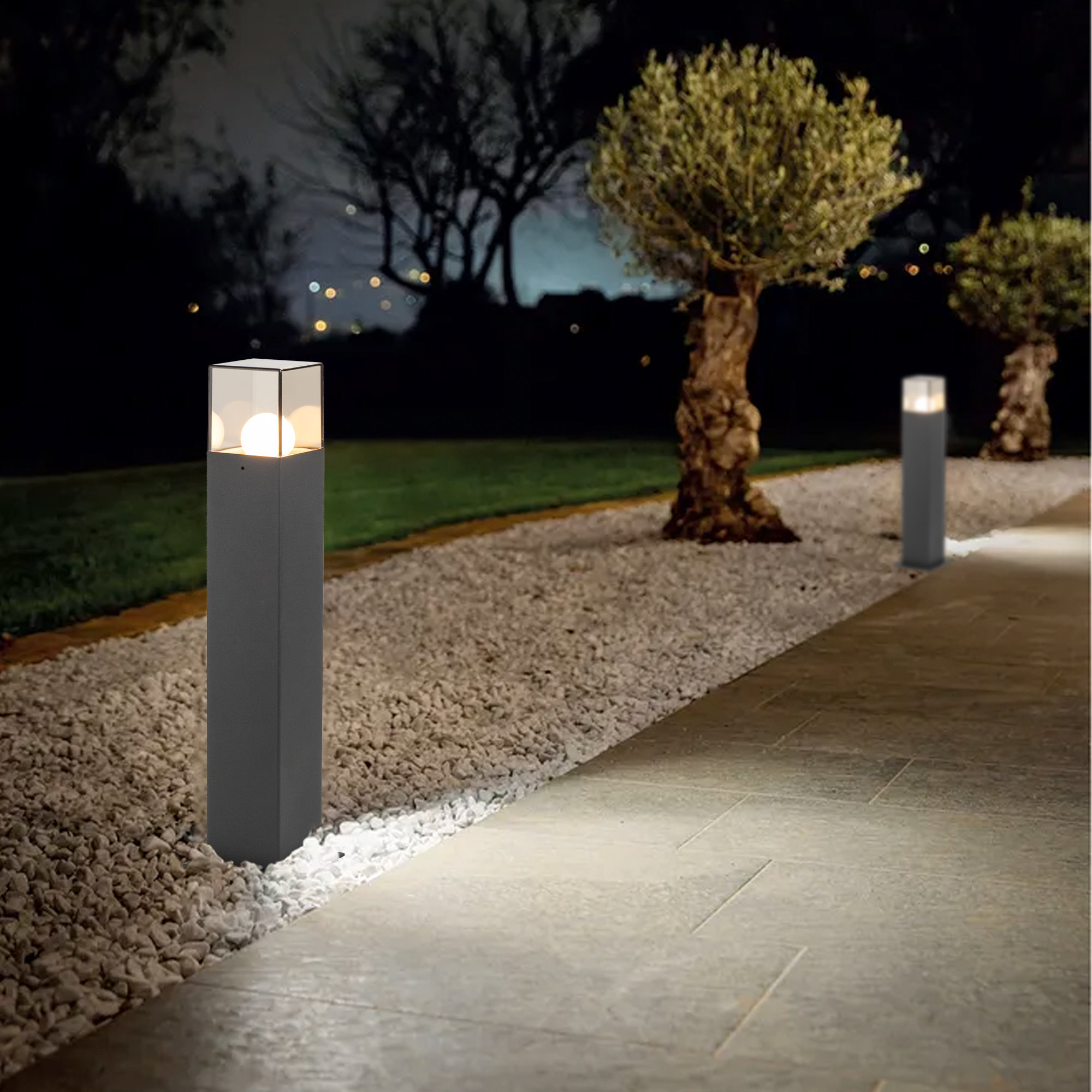 inowel Light Outdoor Pathway Lights Lantern Garden Modern Landscape ...