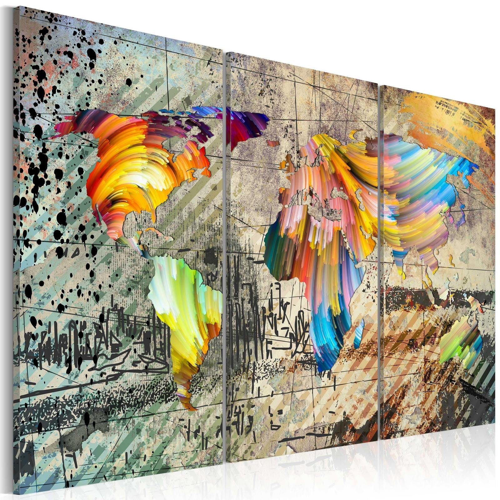 17 Stories Eldren World Full Of Colors On Canvas 3 Pieces Print | Wayfair