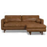 Simpli Home Morrison Sofa and Ottoman Set in Genuine Leather | Wayfair