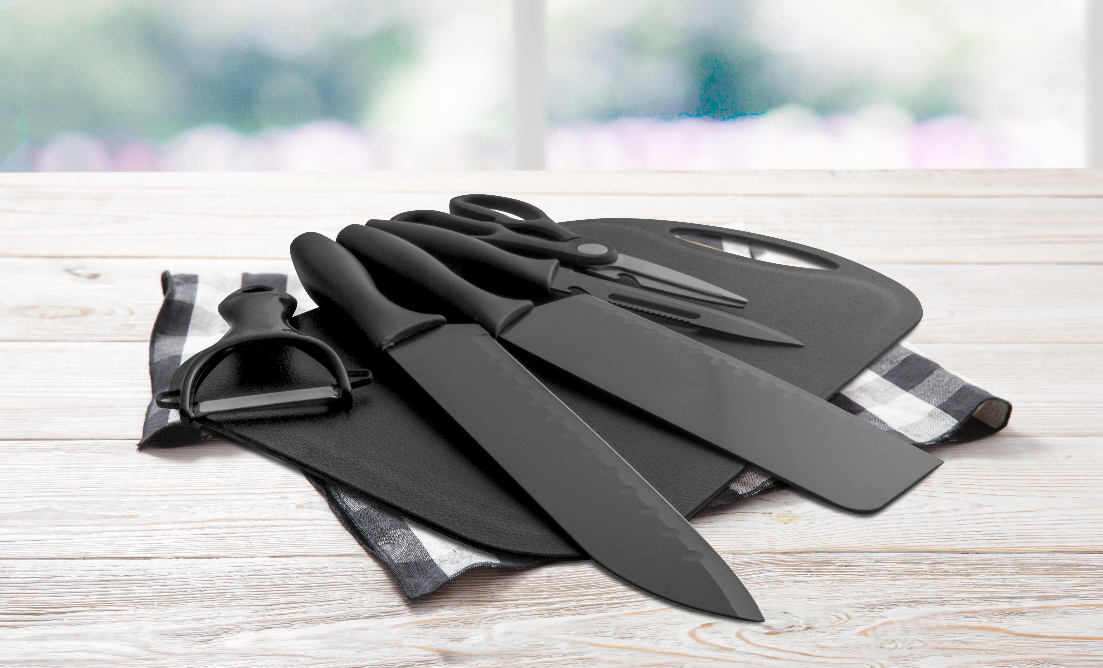Eternal Stainless Steel Knife Set, With Cutting Board, Peeler, And ...