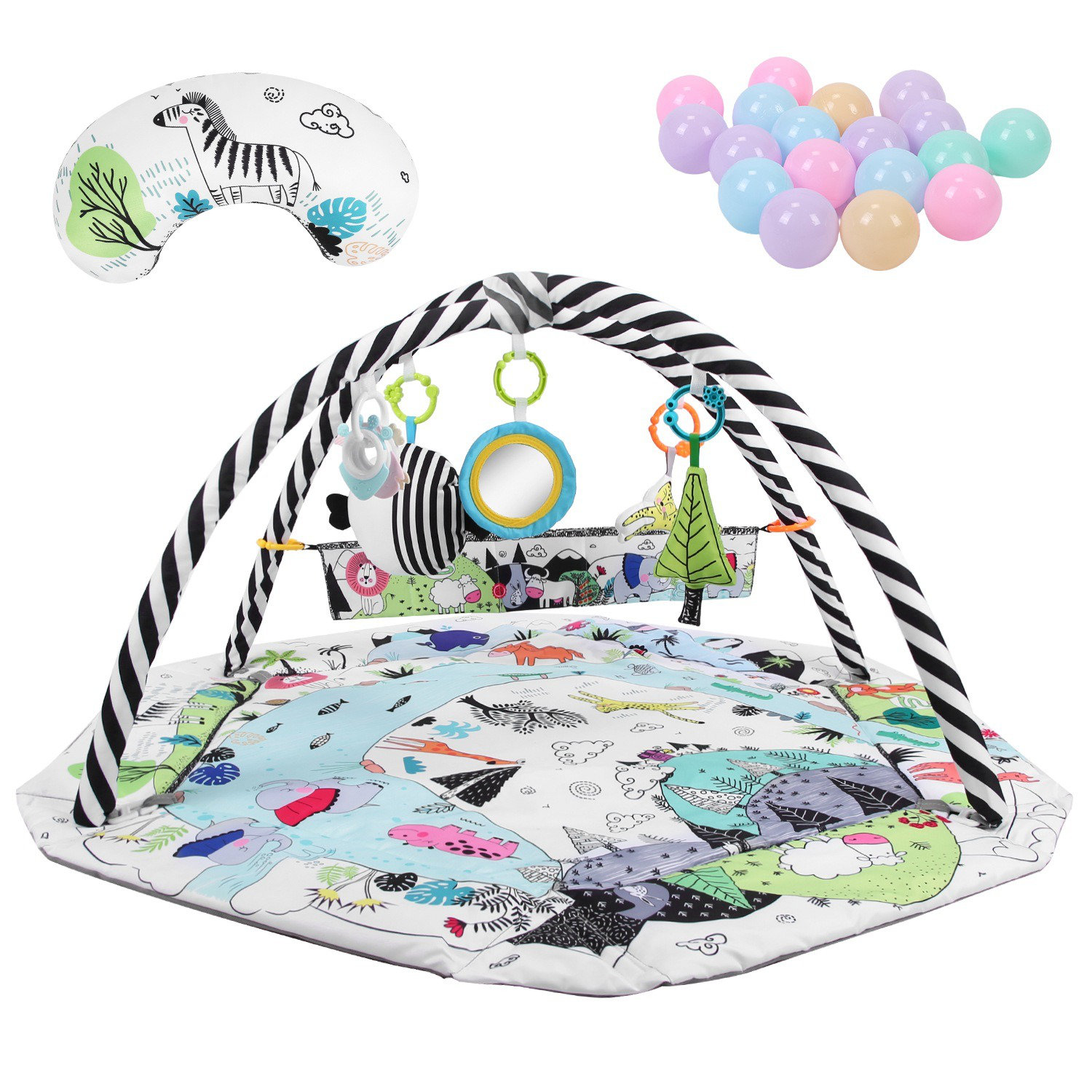 Edge Collections 4-In-1 Baby Gym Play Mat Ball Pit Baby Lounger Safety ...