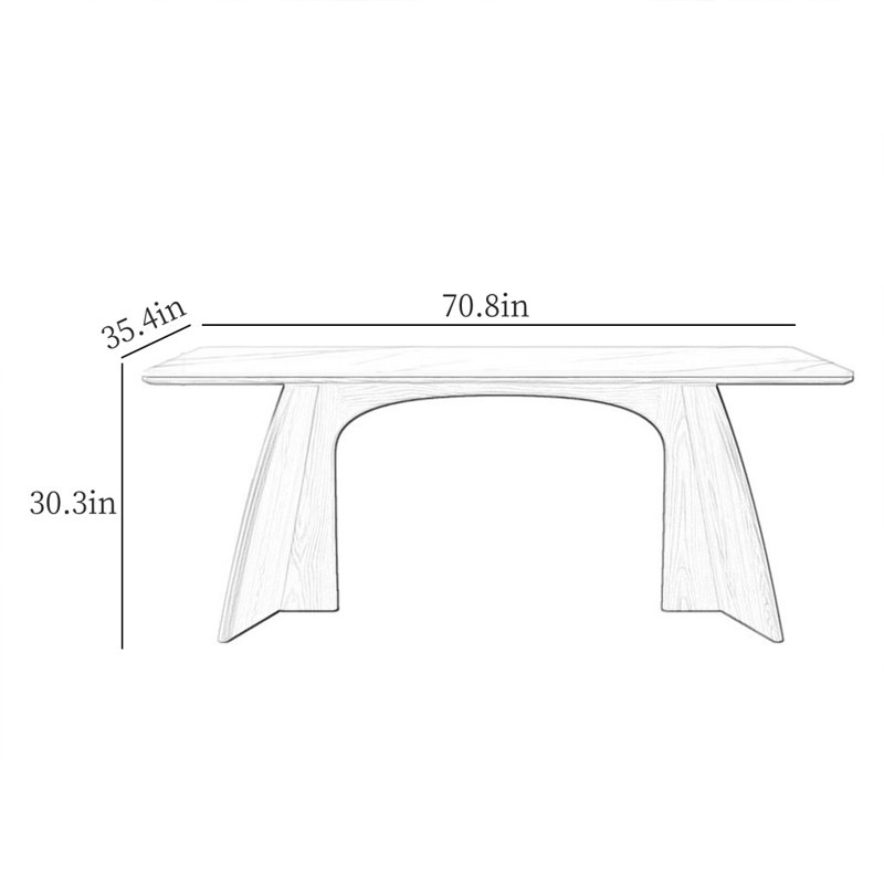 GearGlide Rectangular Minimalist Rock Slab Dining Table | Wayfair