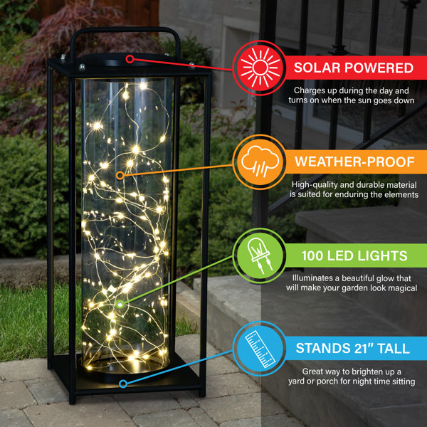 Exhart 20.67'' Solar Powered Integrated LED Outdoor Lantern & Reviews ...