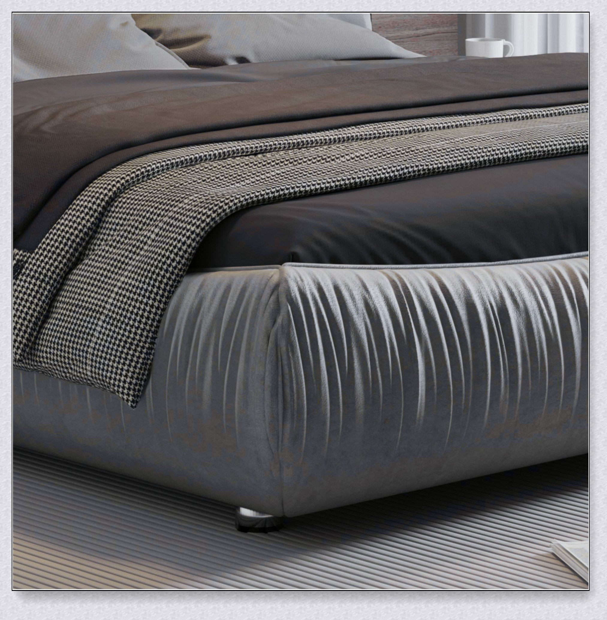 Latitude Run® Luxury Upholstered Platform Bed With Oversized Padded ...