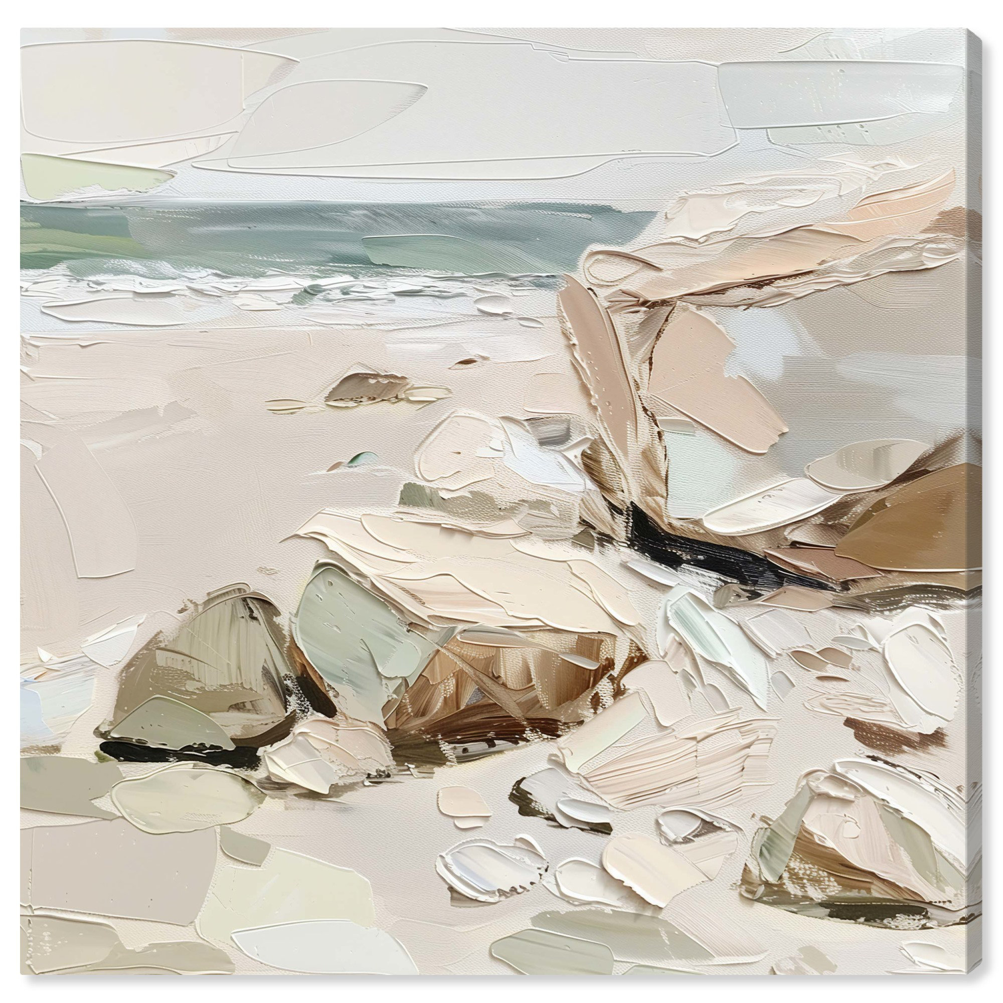 Art Remedy Rocks By The Shore Canvas Coastal Farmhouse Wall Art by Art ...