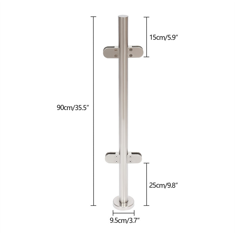 YYBSH Stainless Steel Railing Post (Middle Post) | Wayfair