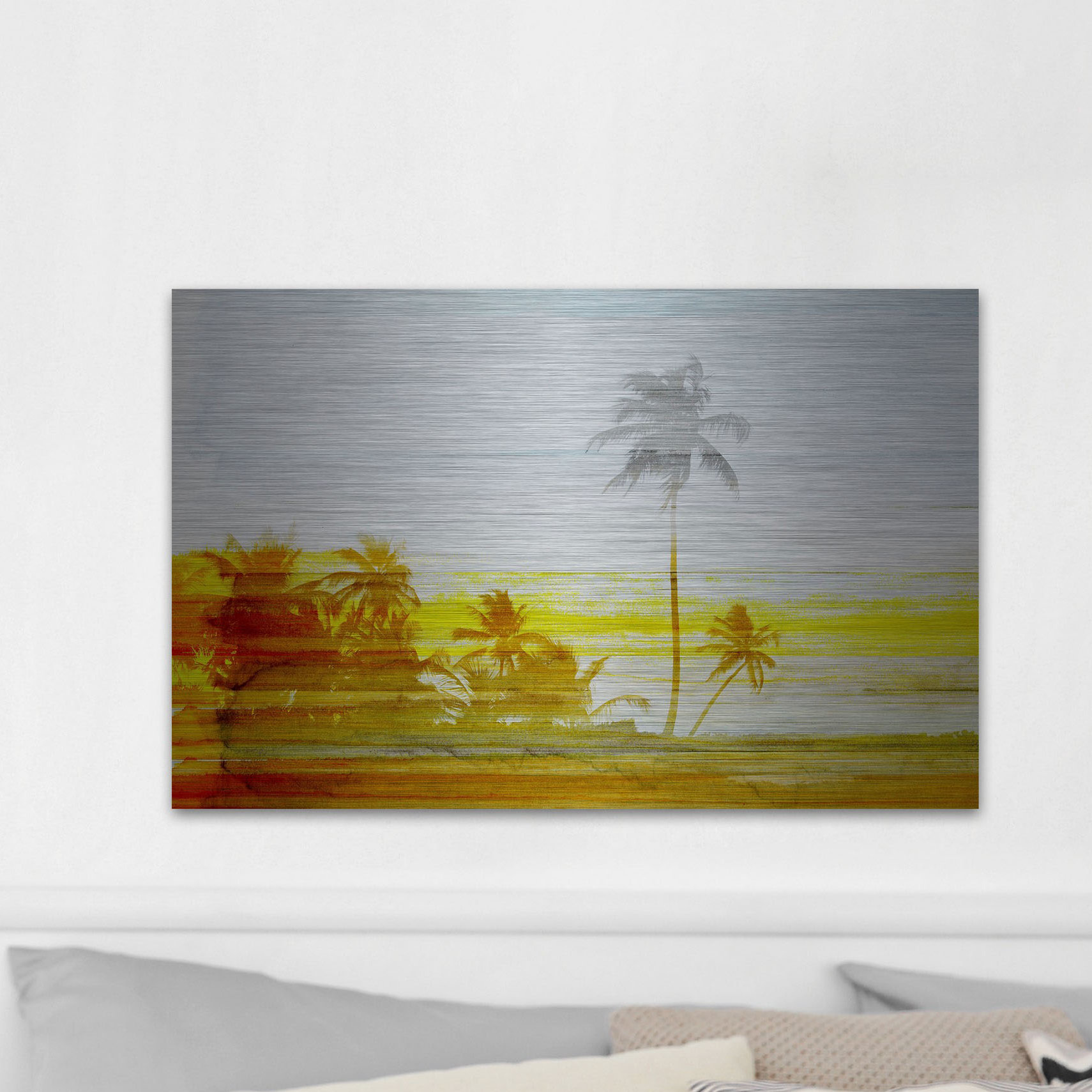 Parvez Taj 'Yellow Lines' by Parvez Taj Graphic Art Print on Aluminium ...