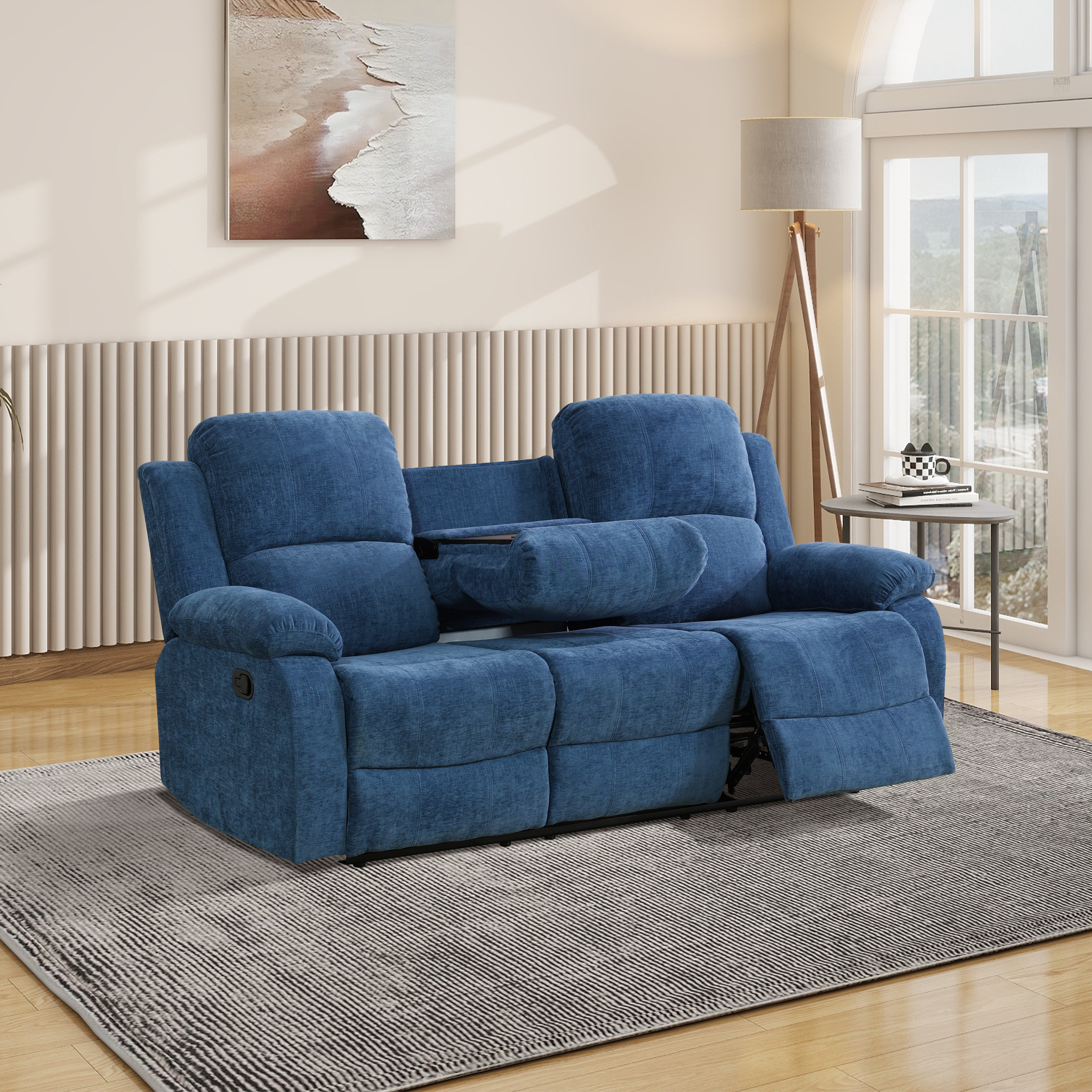 Mercer41 82" Pineapple Velvet Split-Back Sofa With Console - Wayfair Canada