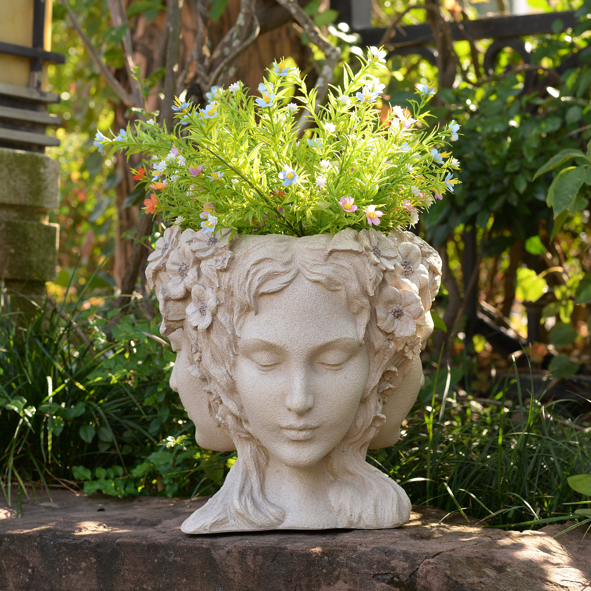 Hi-Line Gift Ltd. Lady Head Bust Flower Planter Plant Pot & Reviews ...