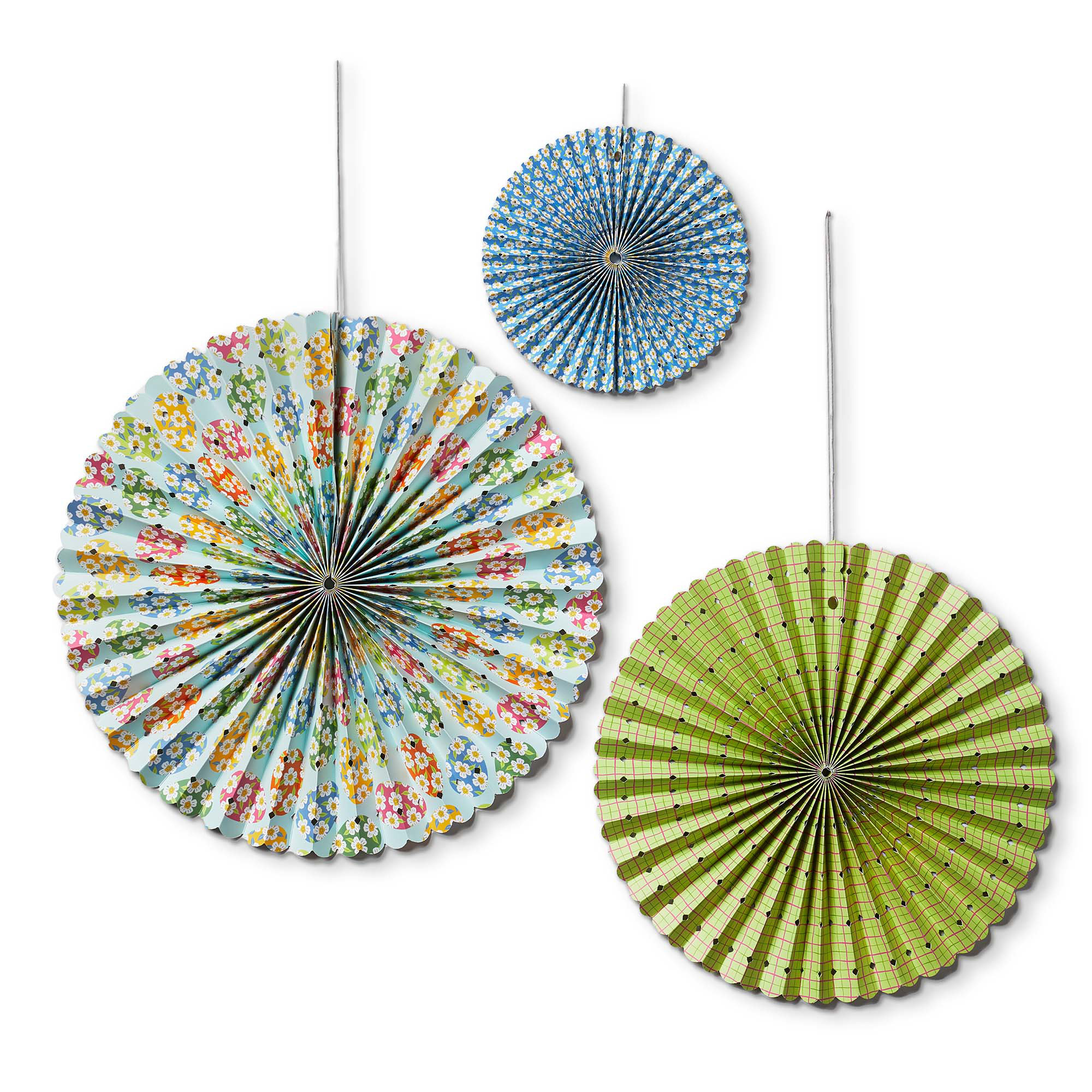 Ebern Designs Spring Paper Fan Decor S/3 | Wayfair