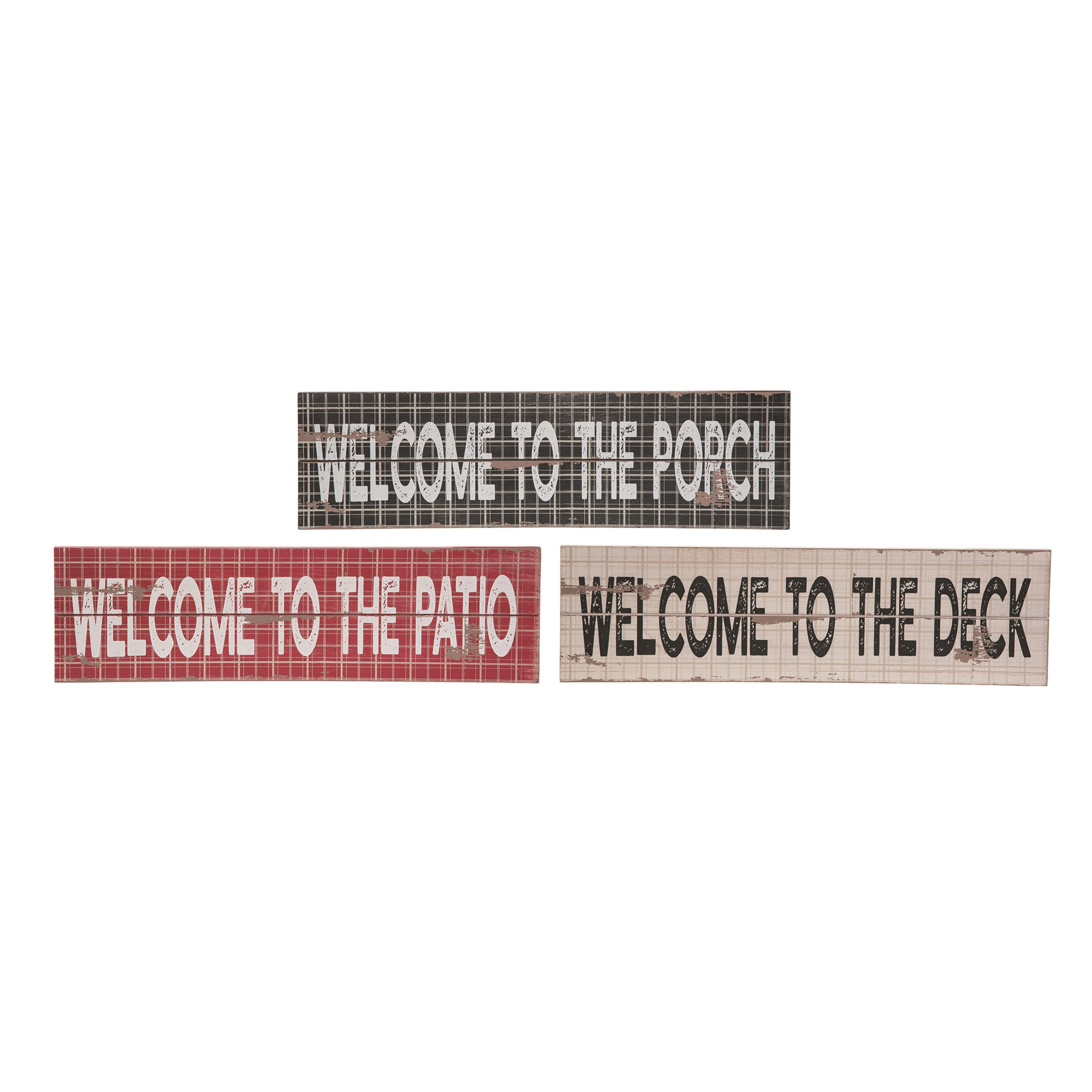 Gracie Oaks MDF Welcome To Sign Set of 3 Spring Home Decorations | Wayfair